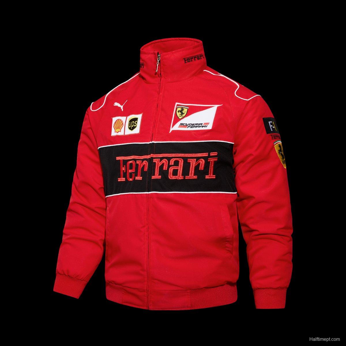 2026 Scuderia Ferrari F1 Team Red Racing Jacket with Black Stripe and ...
